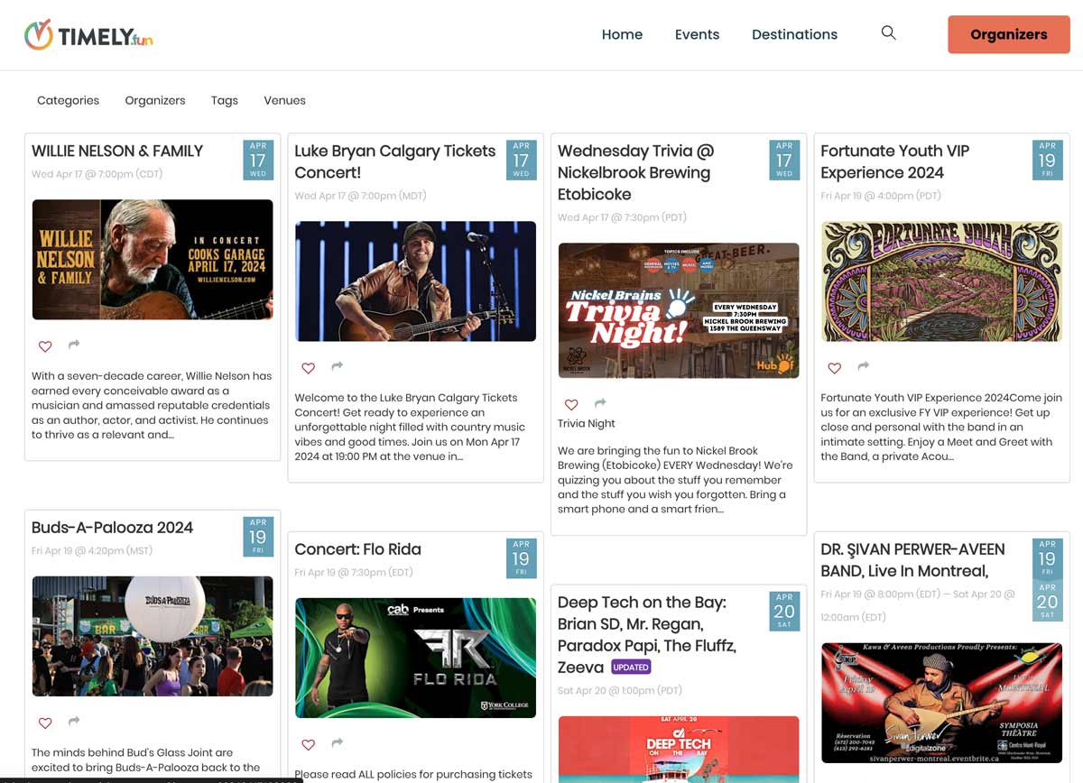 Discover Exciting Events Worldwide | Timely.Fun Calendar